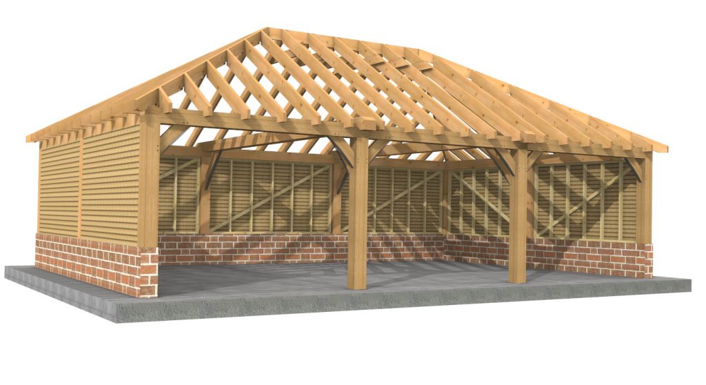 3 Bay Garage Hipped Roof | Timber Structures by Coltman Bros